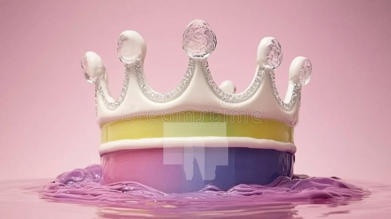 A Whimsical Crown, Submerged in a Vibrant, Liquid Splash Stock ...