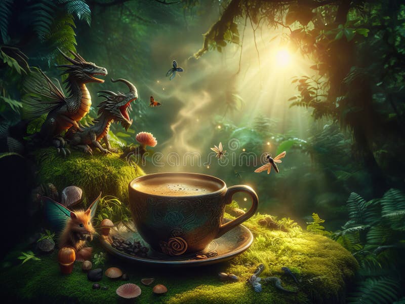 The magic of coffee stock illustration. Illustration of powerful ...