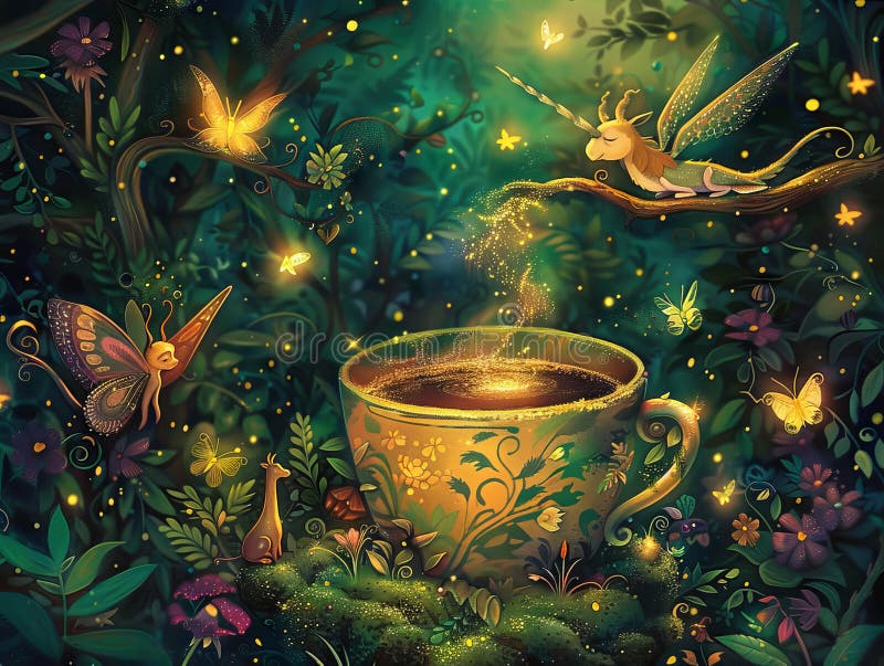 The magic of coffee stock illustration. Illustration of coffee - 315556956