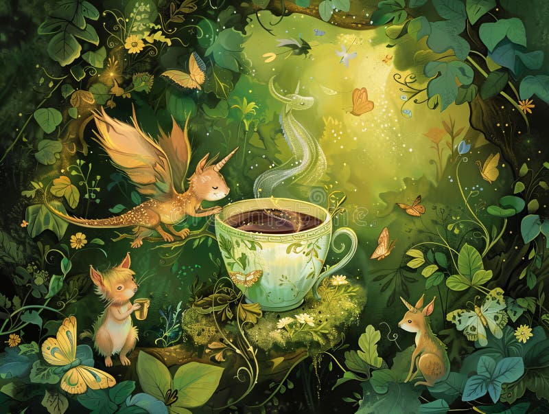 The magic of coffee stock illustration. Illustration of coffee - 315556991