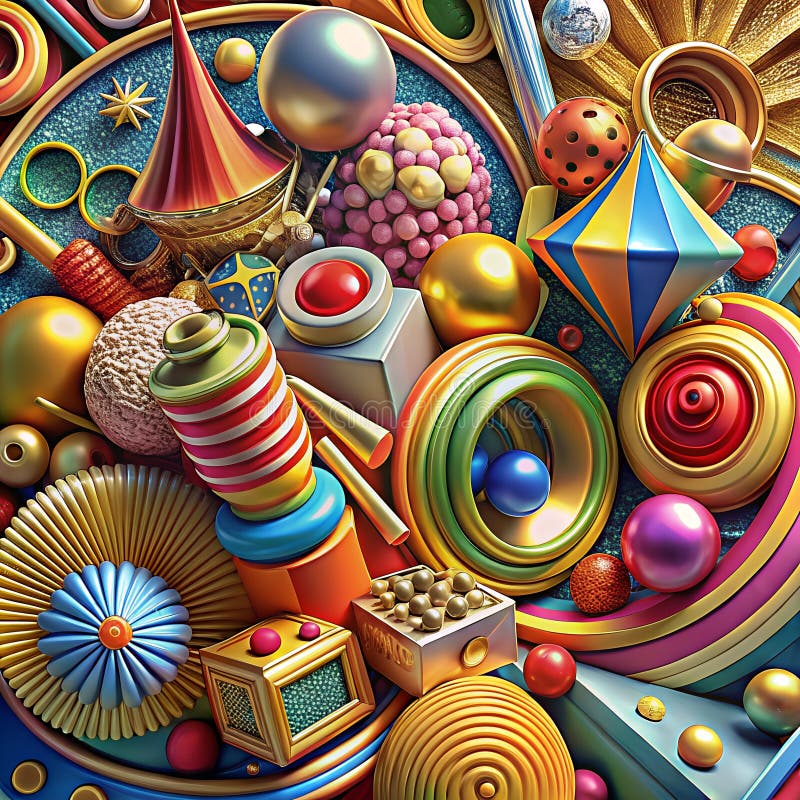 Whimsical 3D Pop Art: Vibrant Shapes and Playful Forms, a Cluster of ...