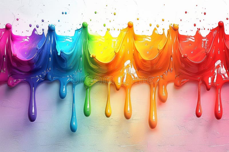Whimsical Dance of Rainbow Drops. Generative AI Stock Illustration ...