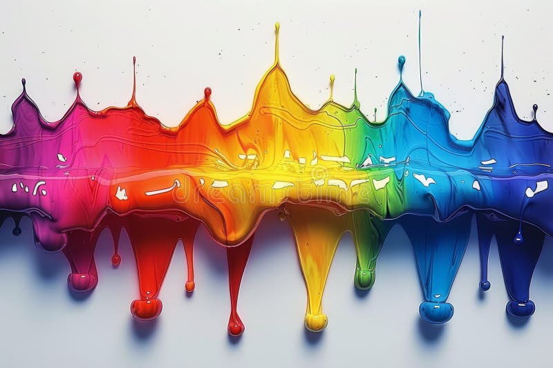 Whimsical Dance of Rainbow Drops. Generative AI Stock Illustration ...