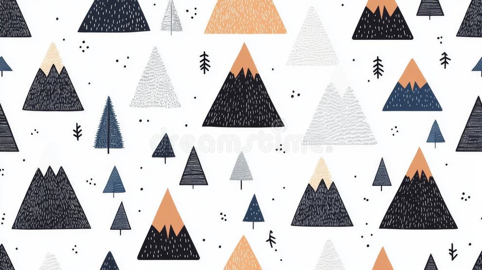A Whimsical Design for Creative Projects Featuring Colorful Mountain ...