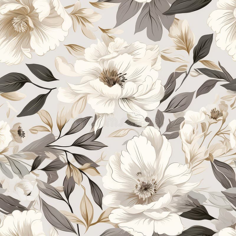 Whimsical Design Featuring Floral Patterns in Various Hues Stock ...