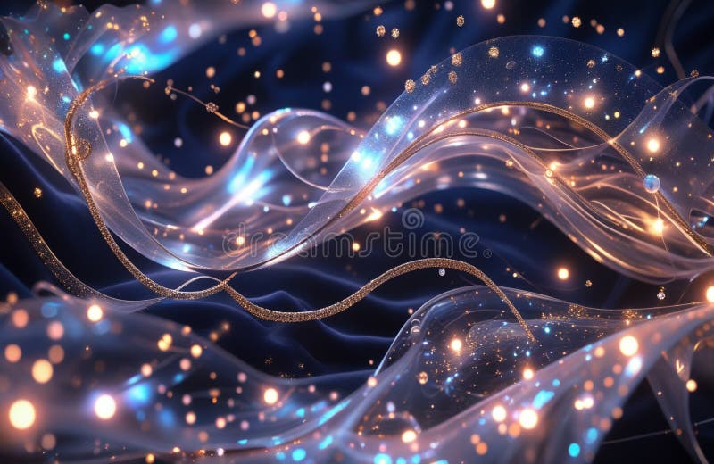 Swirling Patterns with Glowing Lights Stock Illustration - Illustration ...