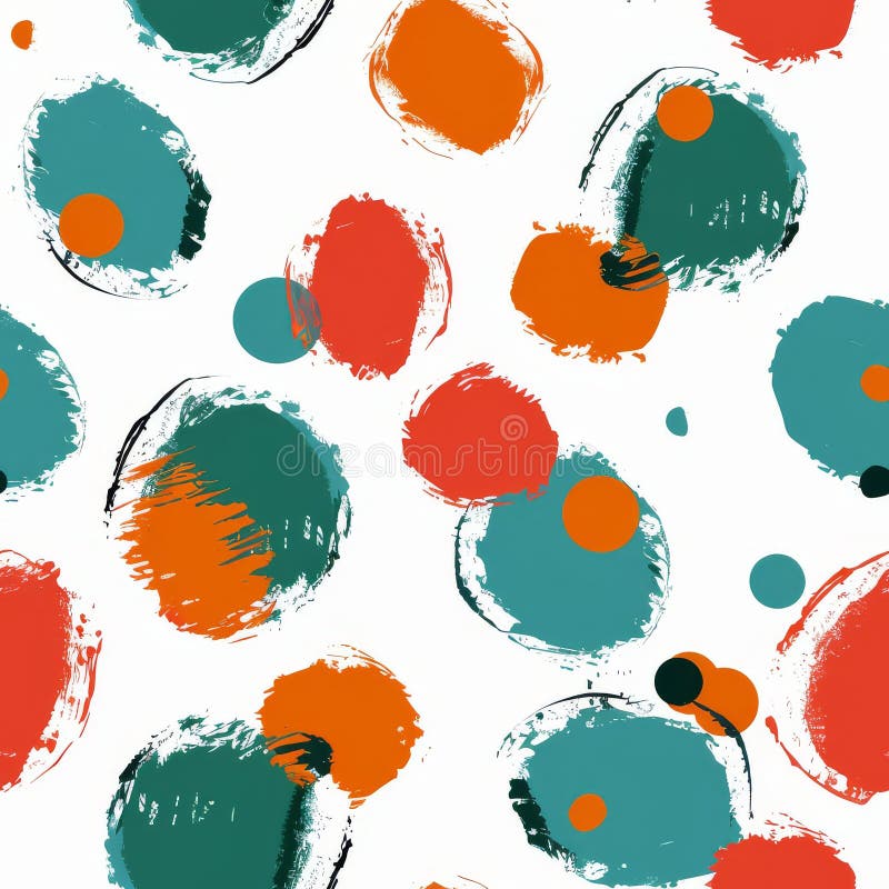 Whimsical Design Featuring Swirling Patterns of Teal, Orange, and Red ...