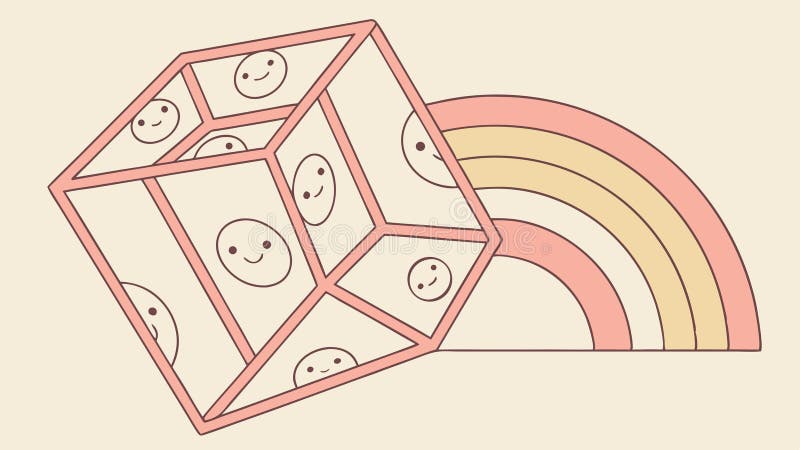 Whimsical Dice with Smiley Faces and Rainbow, Vector Design Generative ...