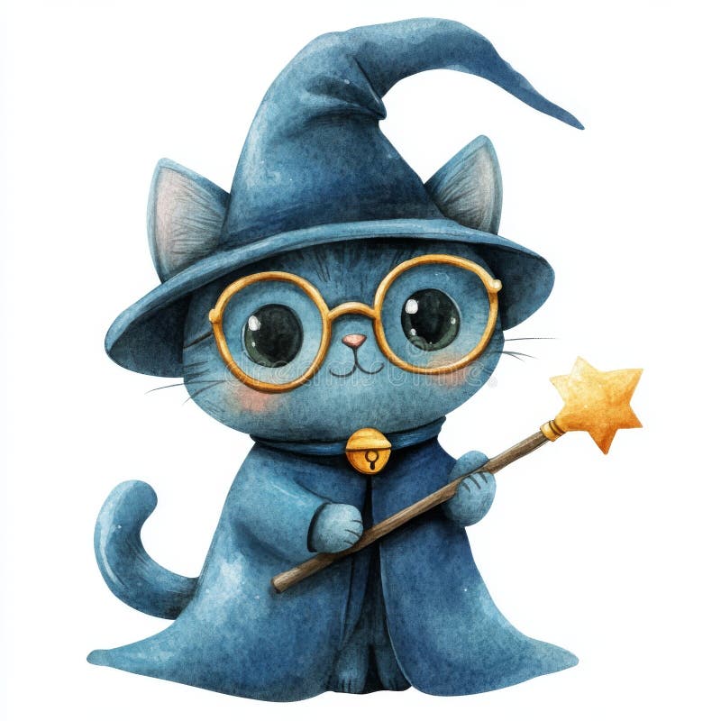 A Whimsical Digital Artwork of a Wizard Cat Illustration Studio ...