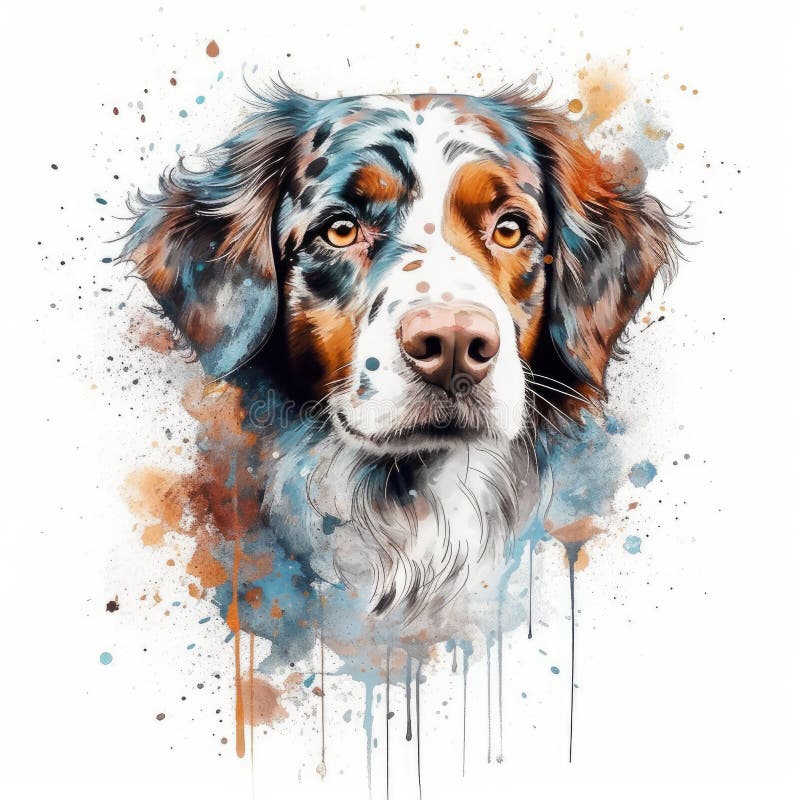 Whimsical Dog Illustration for Invitations and Posters. Stock Image ...