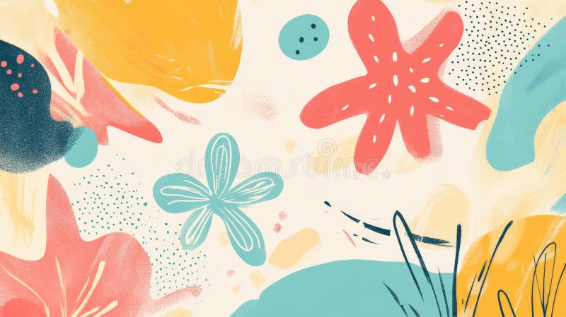 A Whimsical Doodle Art Header with a Variety of Shapes and Textures ...