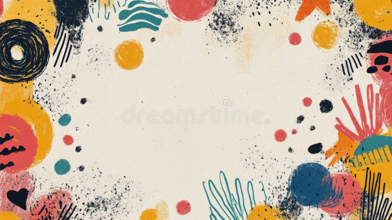 A Whimsical Doodle Art Header with a Variety of Shapes and Textures ...