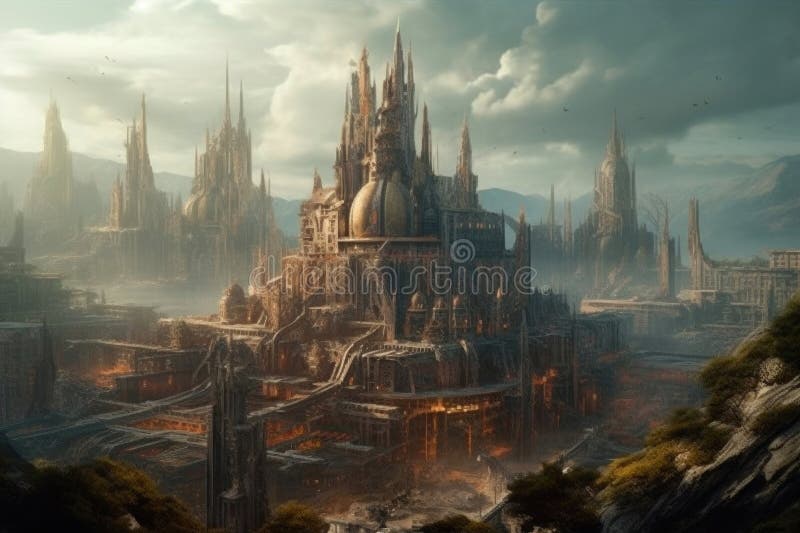 Whimsical Dream City. Generative AI. Stock Illustration - Illustration ...