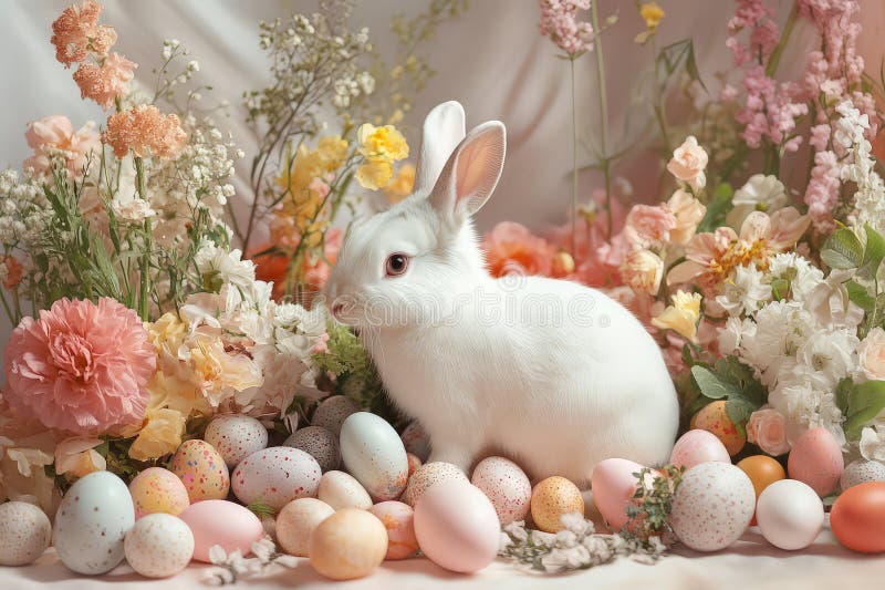 Whimsical Easter Celebration Scene Stock Illustration - Illustration of ...