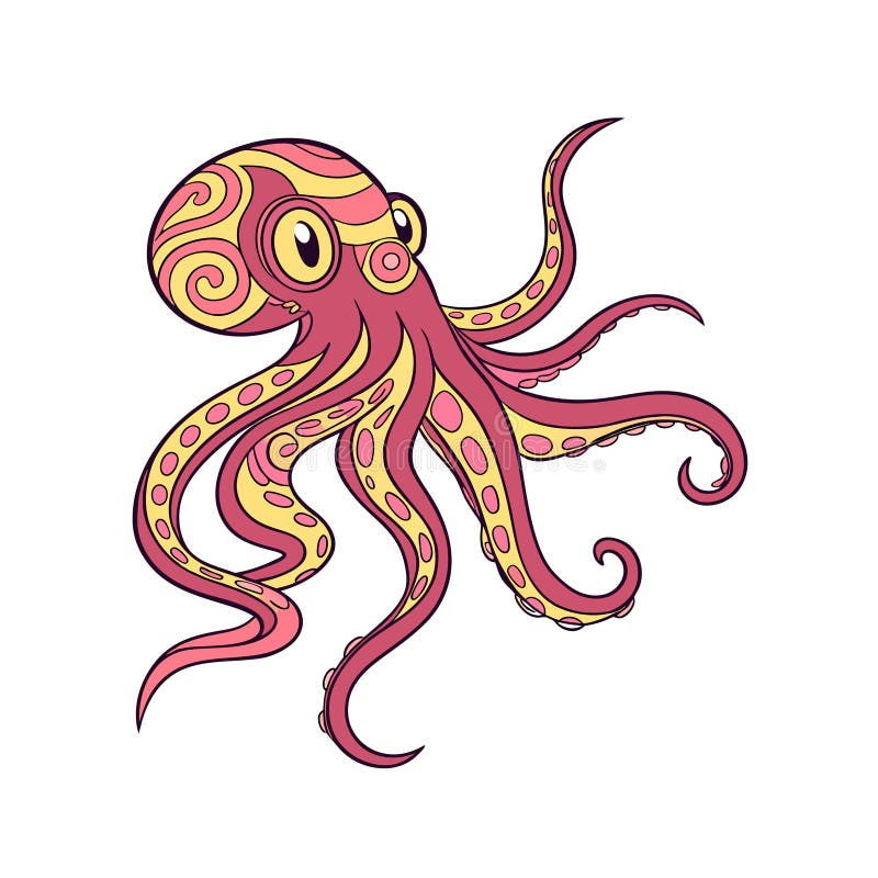 Whimsical Echo the Electric Octopus Character Stock Vector ...