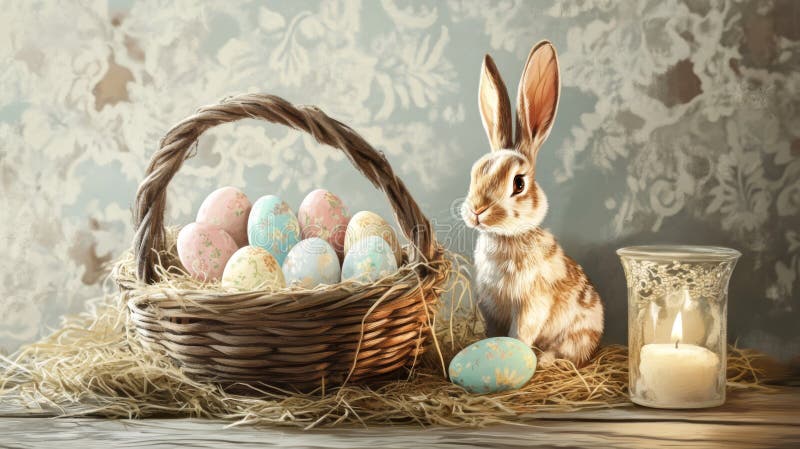 Whimsical and Elegant Easter Bunny Illustrations Stock Illustration ...