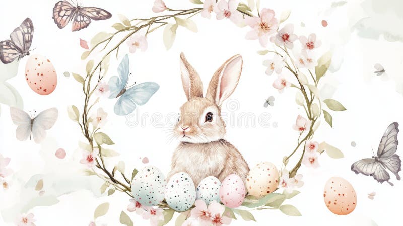 Whimsical and Elegant Easter Bunny Illustrations Stock Illustration ...