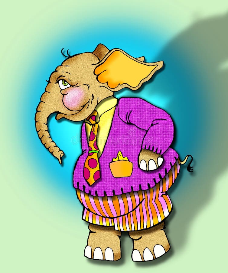 Elephant cartoon stock illustration. Illustration of gray - 3412646