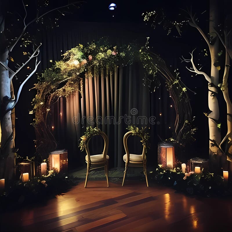 Whimsical Enchanted Forest Wedding Backdrop, Made with Generative AI ...