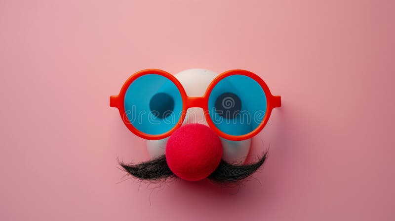 A Whimsical Face Made with Objects on Colorful Background for April ...