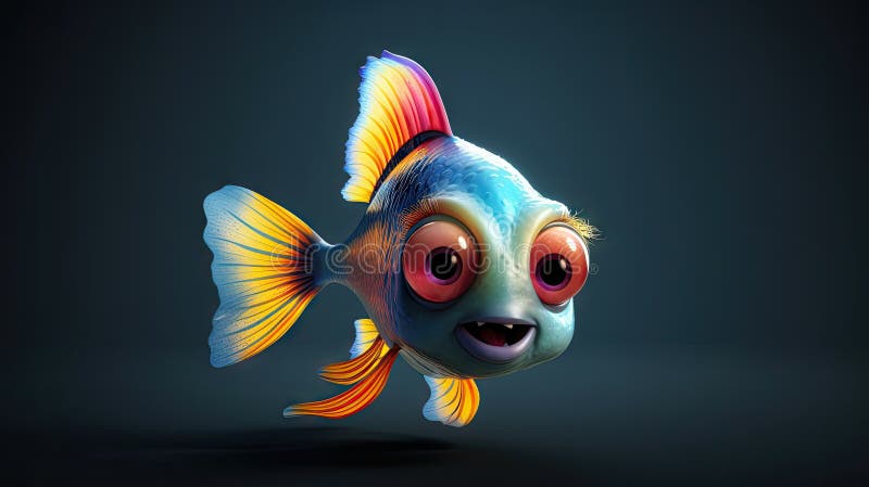 Whimsical Fish Illustration for Children S Book Covers. Stock ...