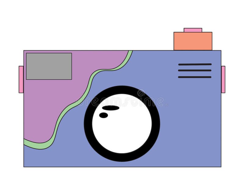 Whimsical Flat Illustration Camera Stock Illustration - Illustration of ...