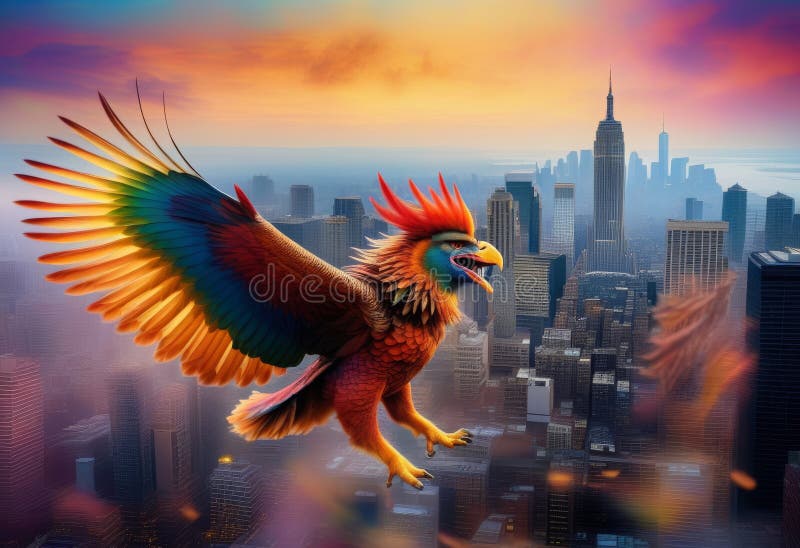 The Whimsical Flight of the Mismatched Griffin Stock Illustration ...