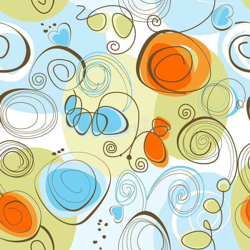 Whimsical floral pattern stock vector. Illustration of fabric - 16516174