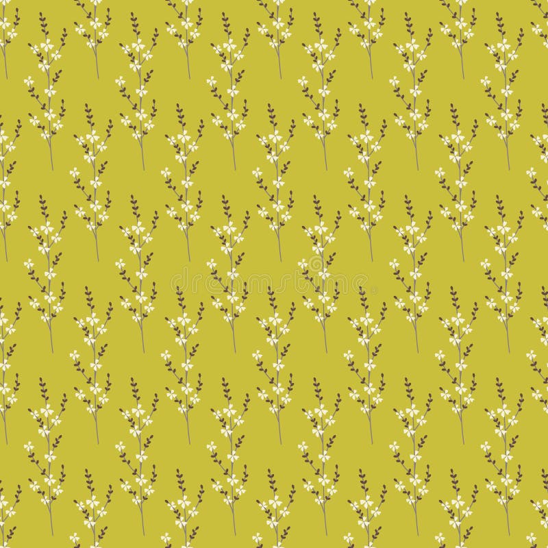 Vector Repeat Seamless Pattern with Small Flowers and Leaves. Stock ...