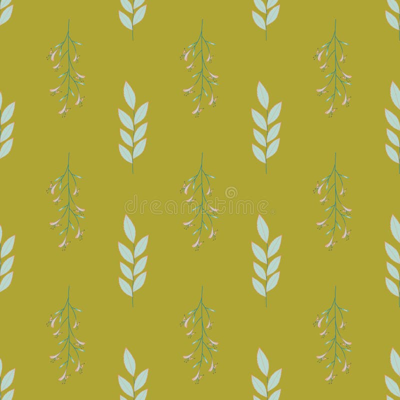 Vector Repeat Seamless Pattern with Small Flowers and Leaves. Stock ...