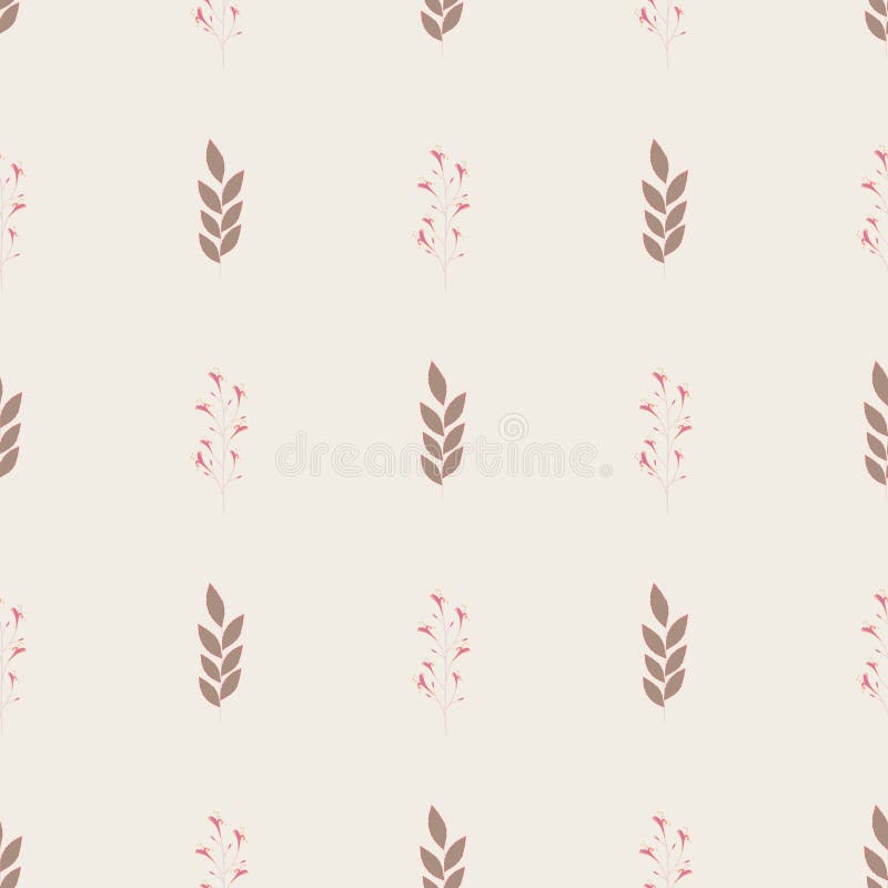 Vector Repeat Seamless Pattern with Small Flowers and Leaves. Stock ...