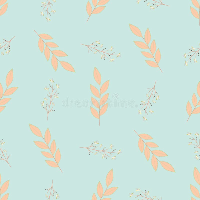Vector Repeat Seamless Pattern with Small Flowers and Leaves. Stock ...