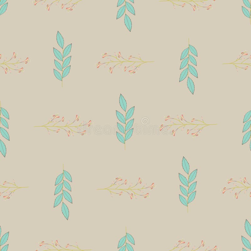 Vector Repeat Seamless Pattern with Small Flowers and Leaves. Stock ...