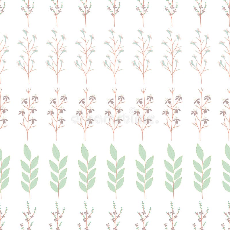 Vector Repeat Seamless Pattern with Small Flowers and Leaves. Stock ...