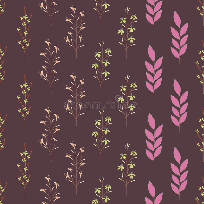 Vector Repeat Seamless Pattern with Small Flowers and Leaves. Stock ...