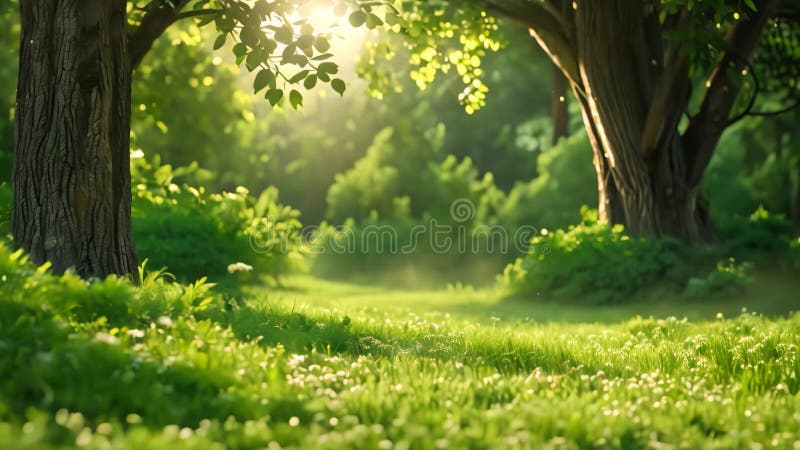 A Whimsical Forest Clearing Bathed in Soft Light, with Fireflies ...