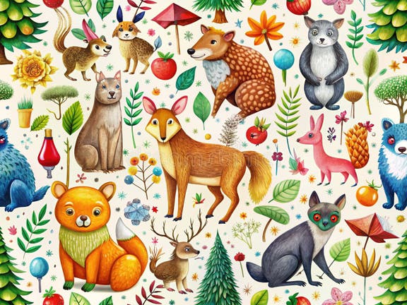 A Whimsical Forest Creature Mathematical Illustrations with Sharp Focus ...