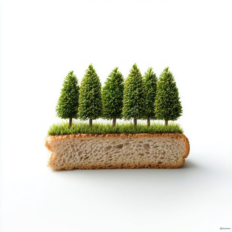 A Whimsical Forest of Miniature Trees on a Slice of Bread Creates a ...