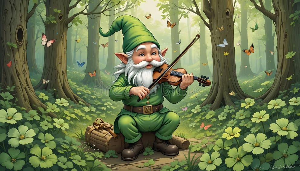In a Whimsical Forest Setting, a Character with a Long White Beard and ...