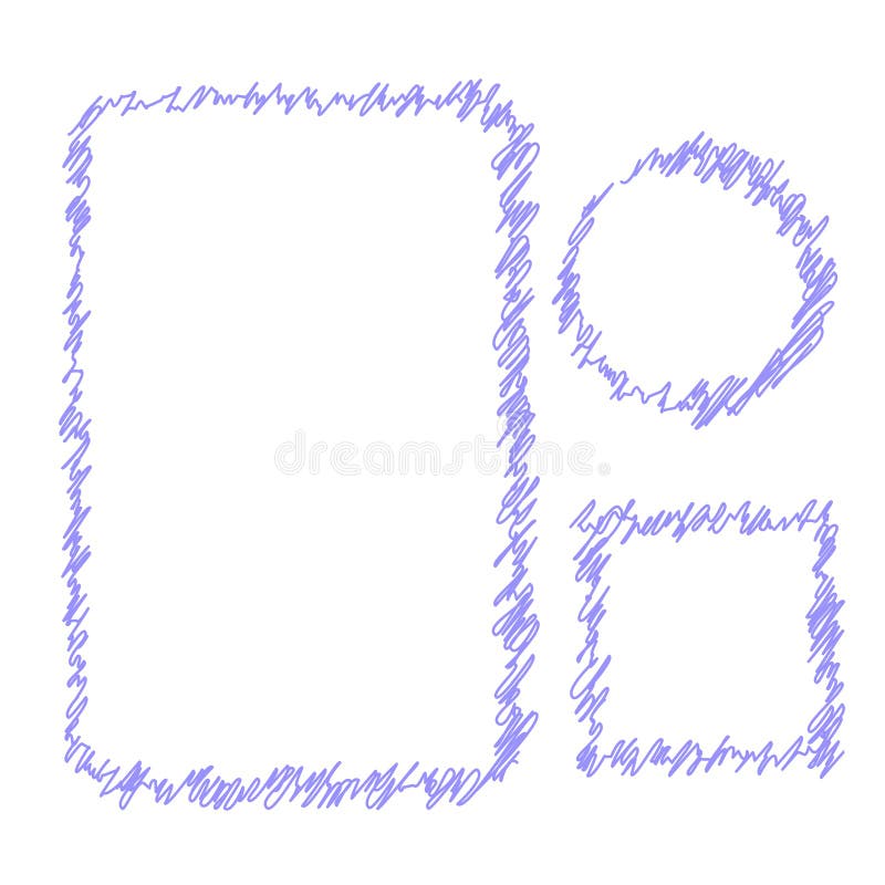 Whimsical Frame Made of Curly Purple Lines Stock Illustration ...