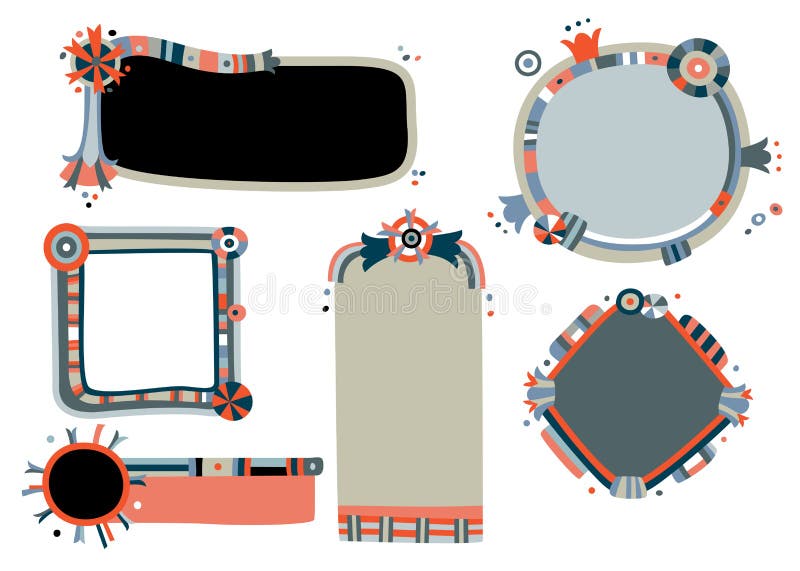Collection of Hand Drawn Cartoon Frames. Sketchy Doodle Frames a Stock ...
