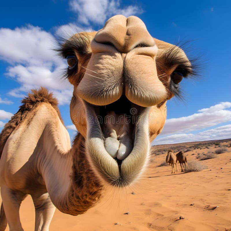 Camel Comedy: Hilarious Close-Up of Big Lips Stock Illustration ...