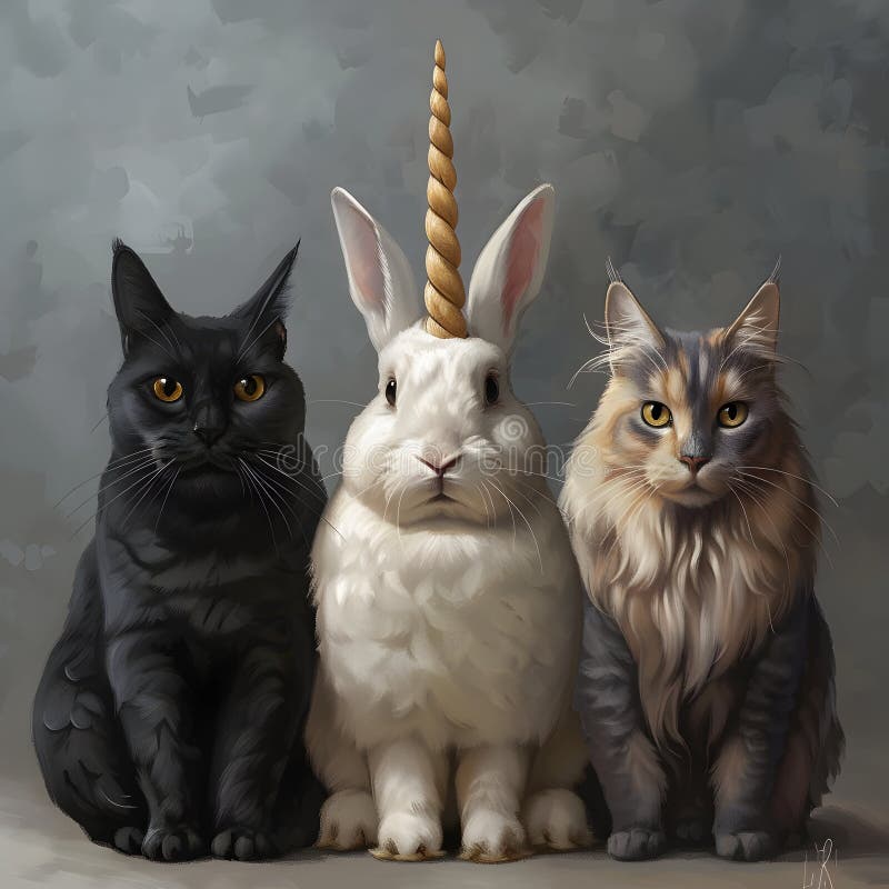 Whimsical Fusion: an AI-Generated Blend of Myth and Reality Stock ...