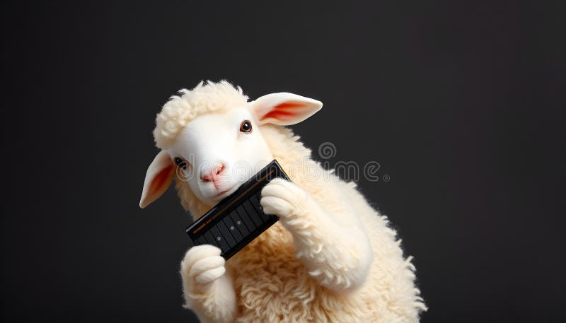 Melodic Wool: a Sheep Playing the Keyboard -Generative AI Stock Photo ...