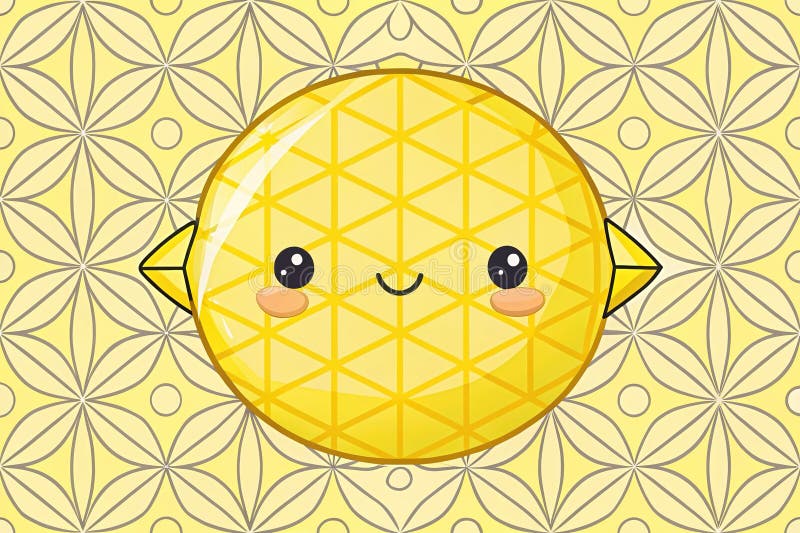 A Whimsical Geometric Lemon a Radiantly Cute Illustration Featuring ...