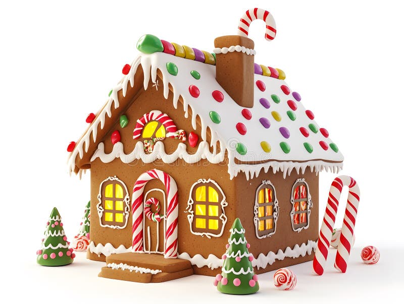 3D Animation Style of a Whimsical Gingerbread House Decorated with ...