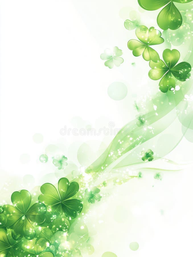 Whimsical Green Shamrock on a Clean White Background for St. Patricks ...