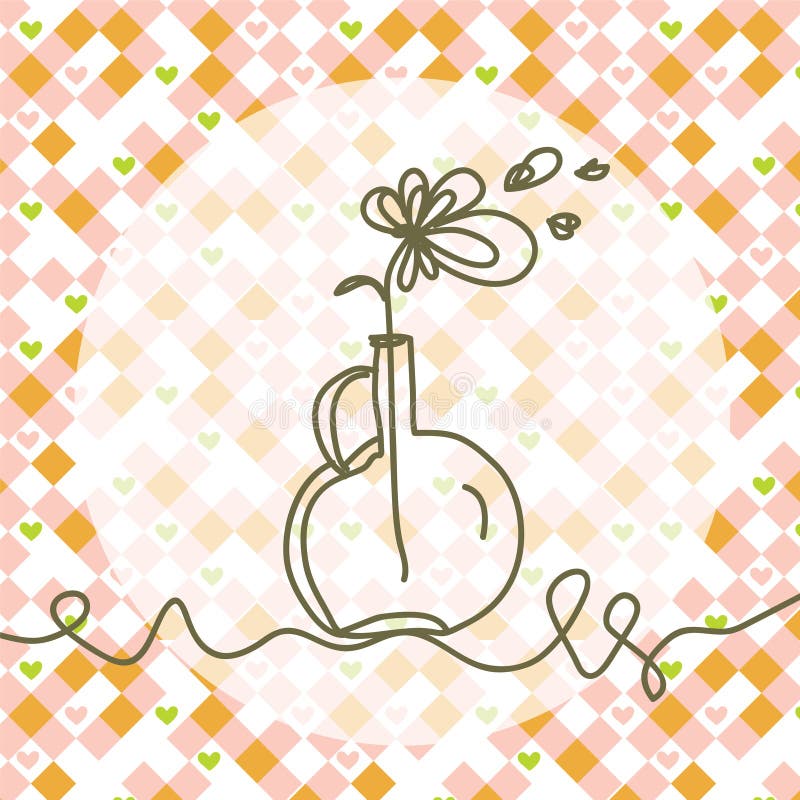 Whimsical Greeting Card with Flower Stock Vector - Illustration of ...