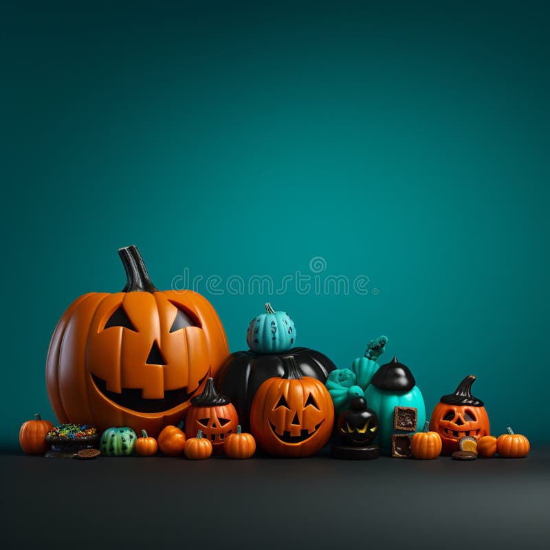 Whimsical Halloween Backdrop Stock Illustration - Illustration of ...