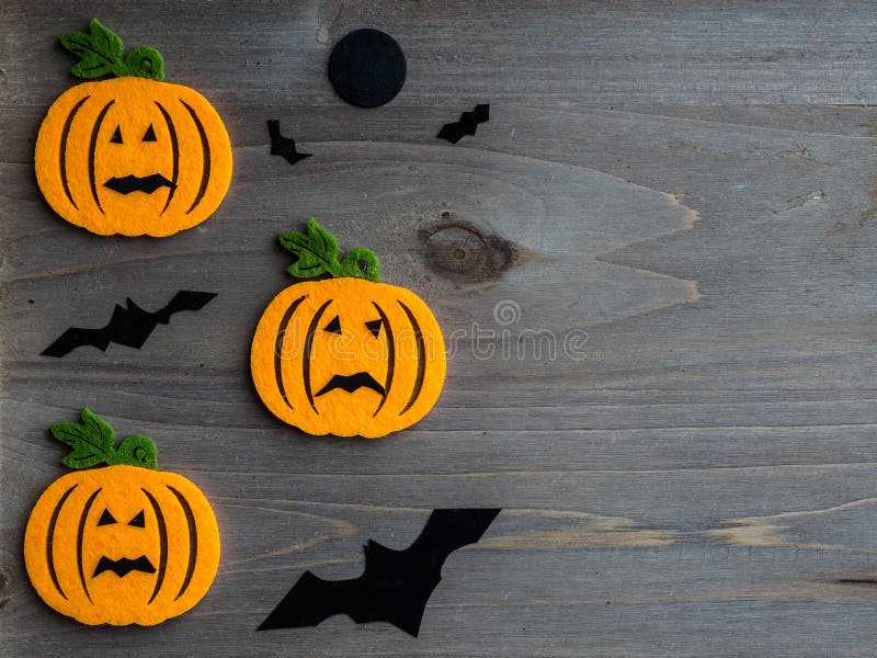 Whimsical Halloween Background Image of Handmade Felt Jack-o-lantern ...